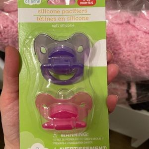 Accessories | Pink And Purple Crochet Blanket With Matching Pacifiers ...